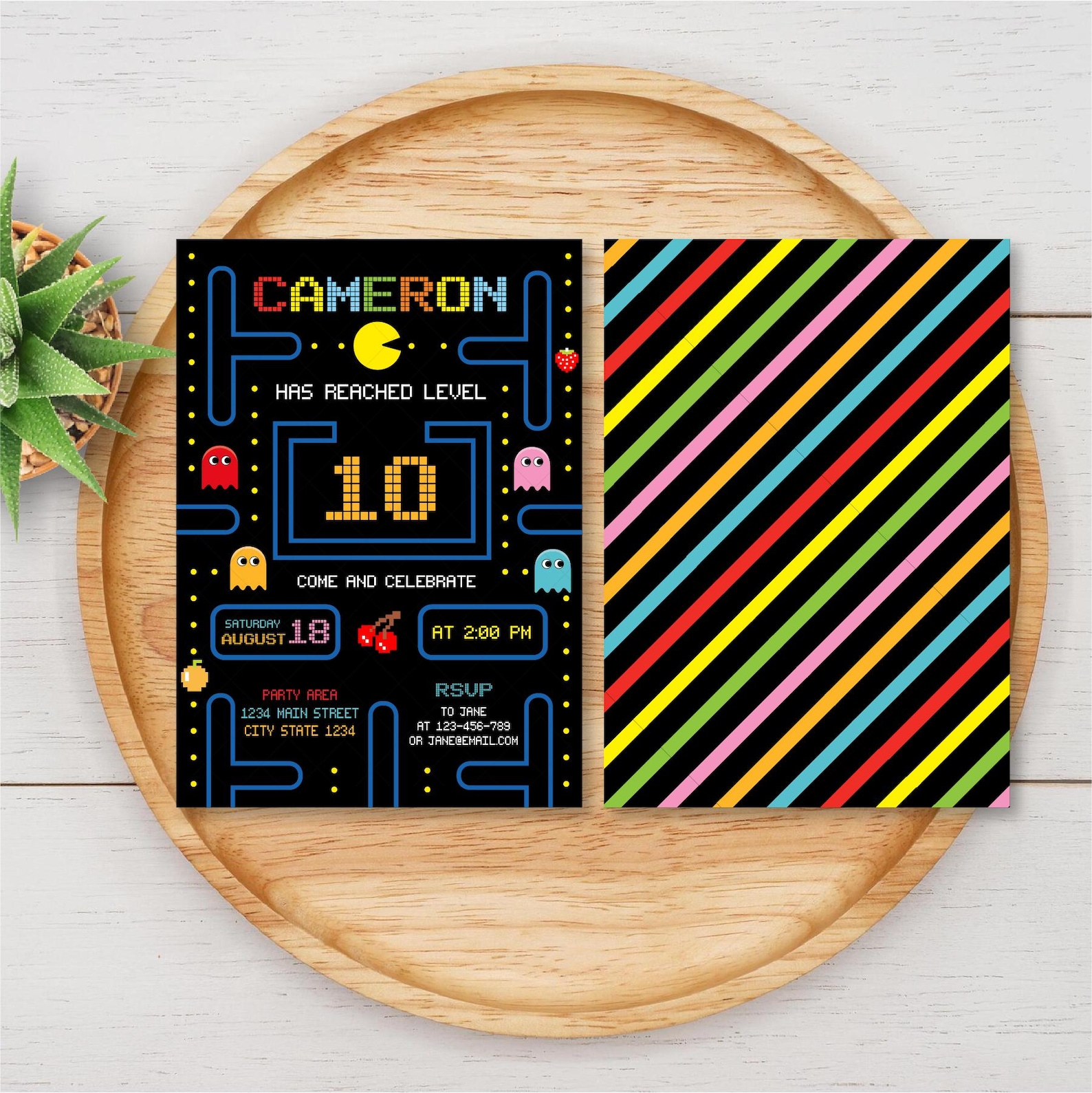 Editable Arcade Birthday Invitation Boy, Retro Gaming Invitation, Video ...