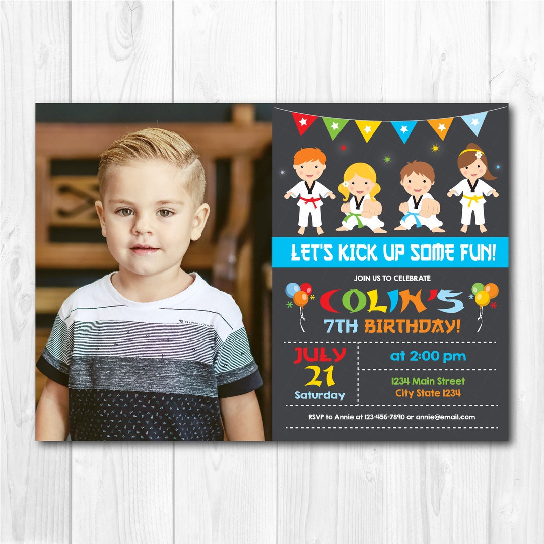 Taekwondo Invitation Karate Invite Taekwondo Party Karate - Etsy