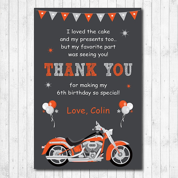Motorcycle Birthday Card Printable - Etsy