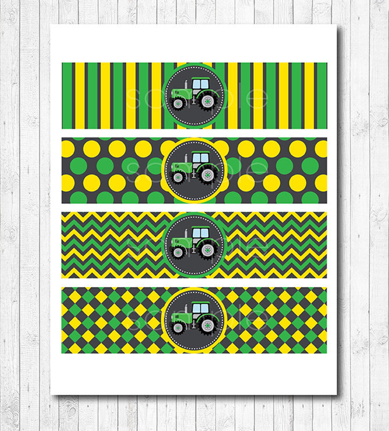 Tractor Water Bottle Labels Tractor Wrappers INSTANT | Etsy