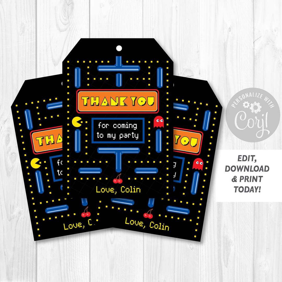 Editable Arcade Favor Tags Arcade Birthday Arcade Party - Etsy