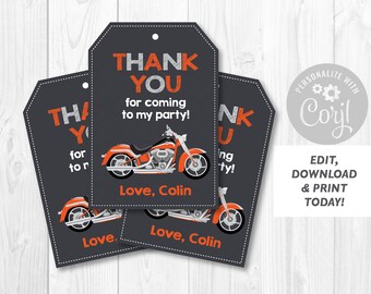 Motorcycle Thank You Tags - Etsy