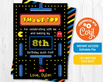 Arcade Thank You Card - Etsy