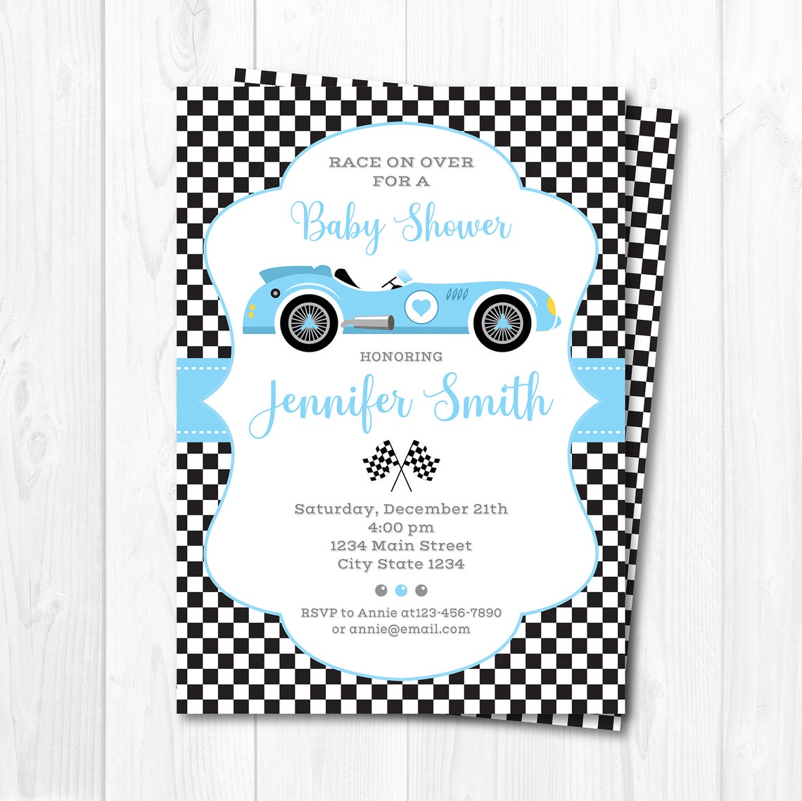 EDITABLE Race Car Baby Shower invitation Racing Car | Etsy