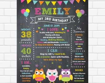 Owl Birthday Sign - Etsy