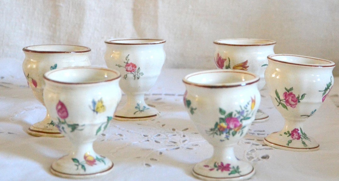Rare Gien Set of 6 Egg Cups 19th Century French - Etsy