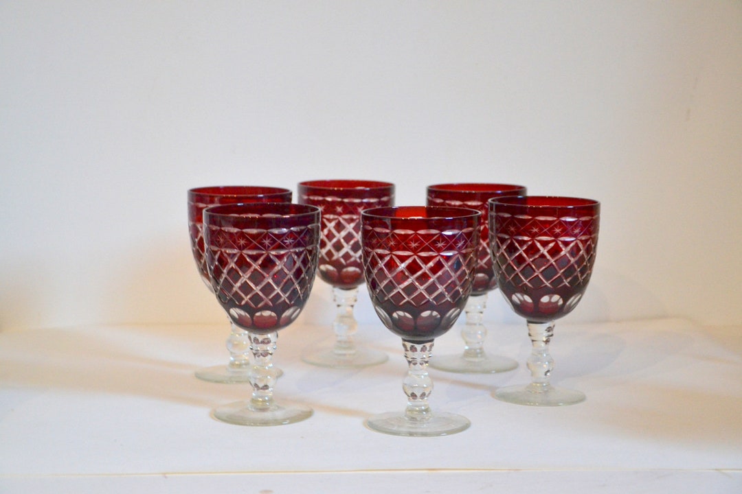 Engraved Burgundy Colored Stemmed Glass - Etsy