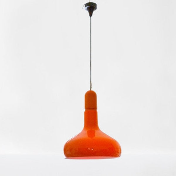 Orange Glass Retro Pendant Light - Etsy UK