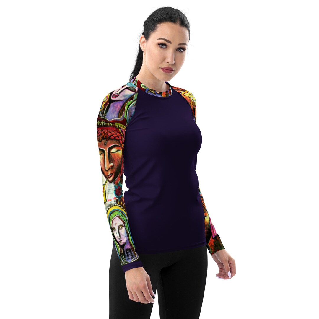 Be Happy in Purple Women's Rash Guard - Etsy