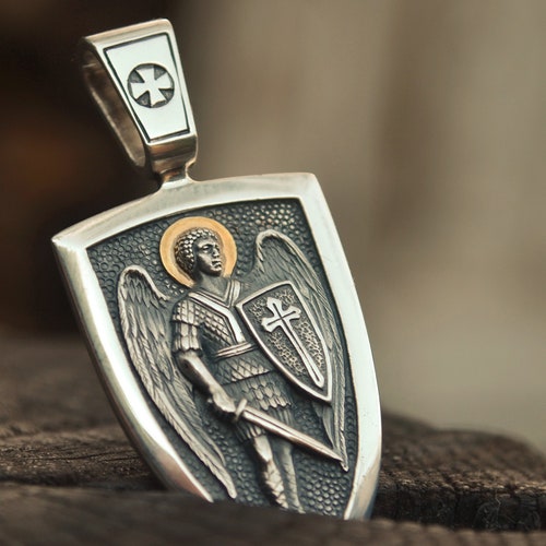 Archangel St.michael Protect Me Saint Shield 925 Sterling - Etsy