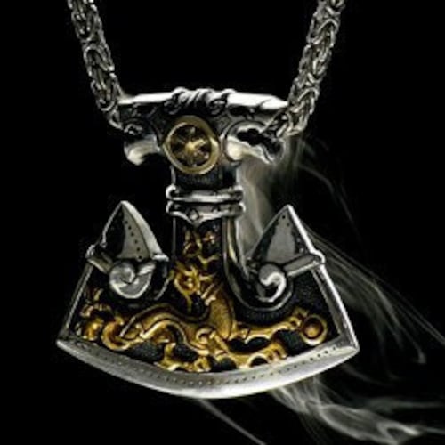 Huge Slavic Perun's Axe Pendant Sterling Silver Necklace | Etsy