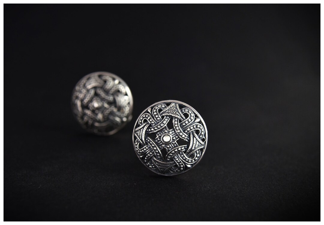 Silver Cufflinks in Norse Style Viking Pagan Sterling Silver Cufflinks ...