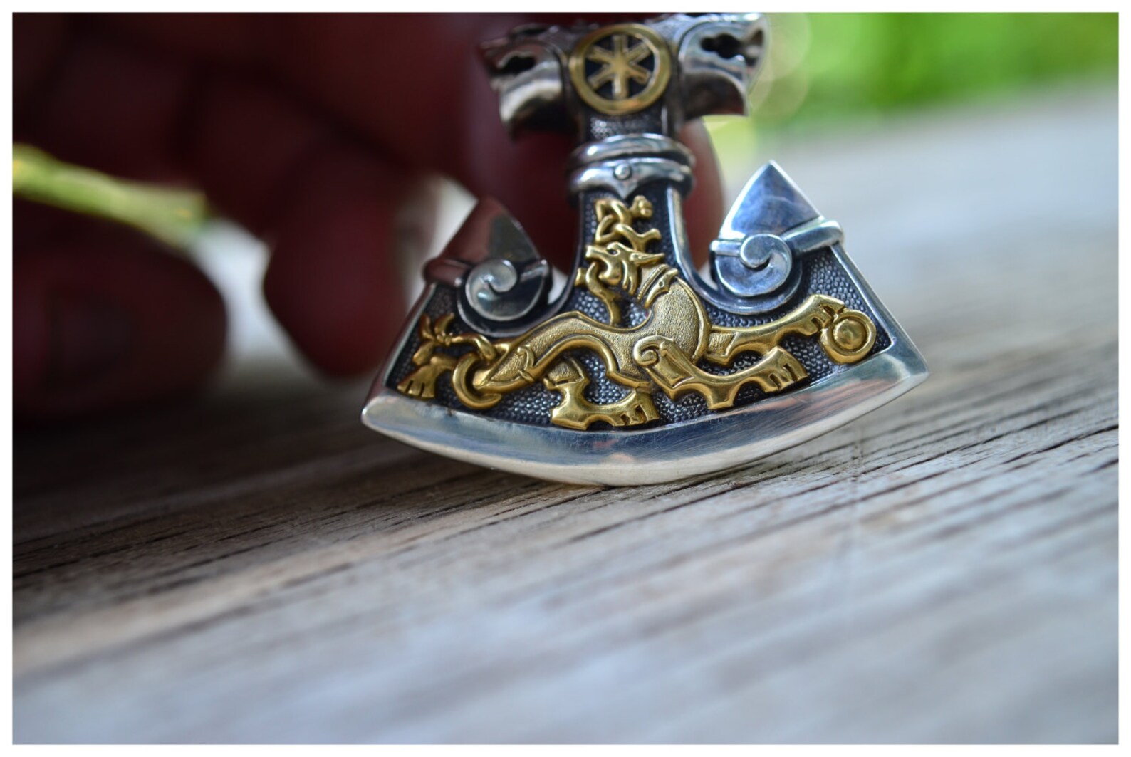 Huge Slavic Perun's Axe Pendant Sterling Silver Necklace | Etsy