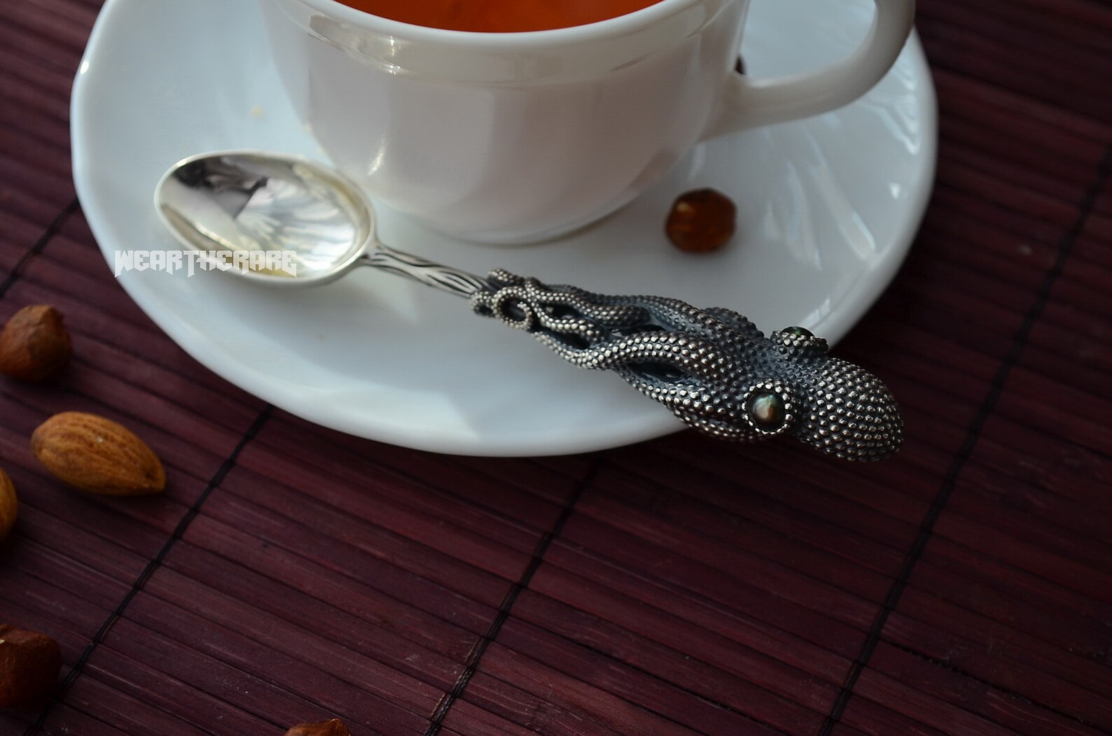 Sterling Silver Octopus Spoon With Black Pearls - Etsy
