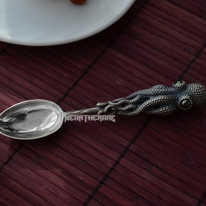 Sterling Silver Octopus Spoon With Black Pearls - Etsy