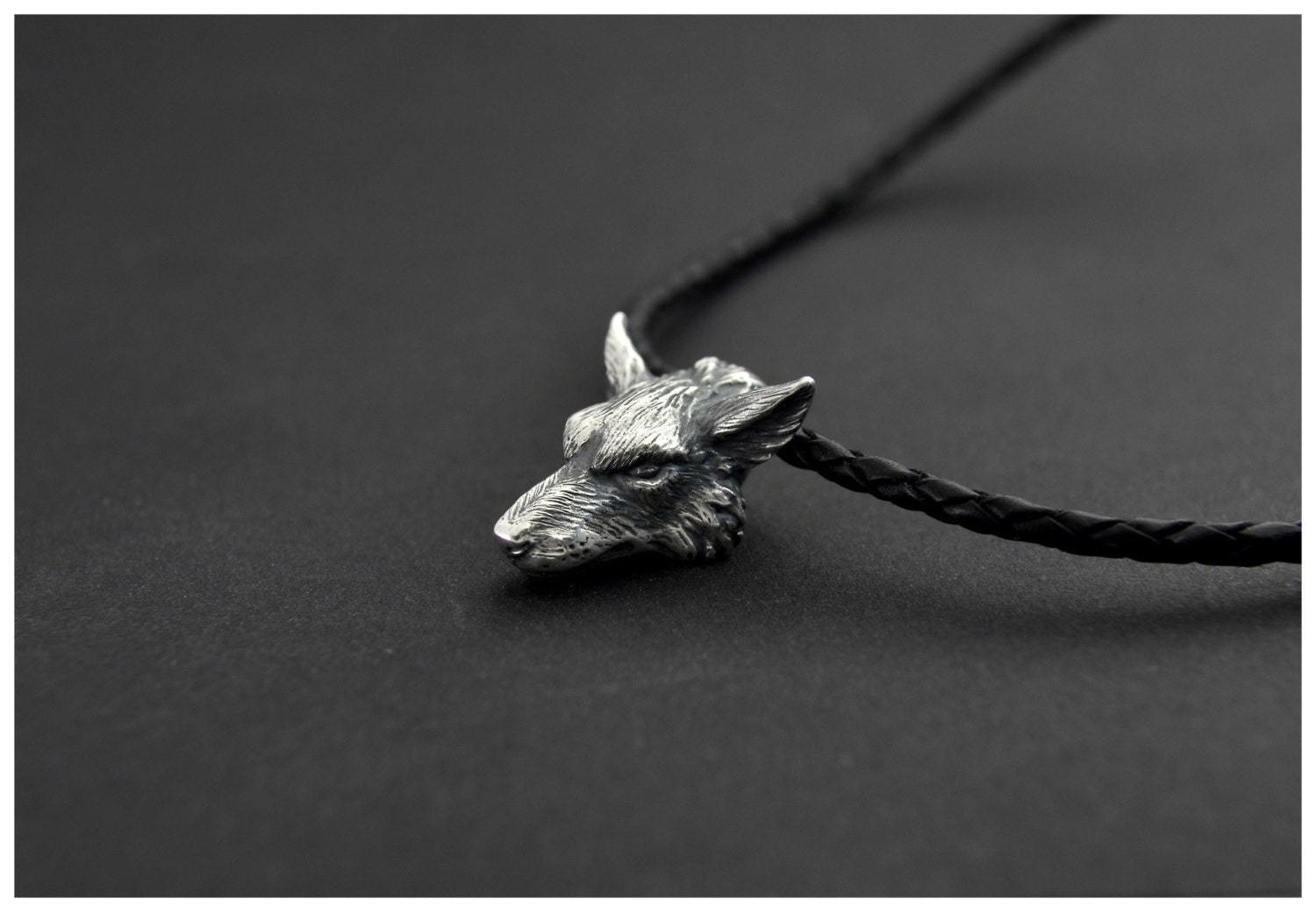 Silver Wolf Head Necklace Pendant Original Silver Bead Animal | Etsy