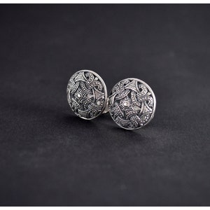 Silver Cufflinks in Norse Style Viking Pagan Sterling Silver Cufflinks ...