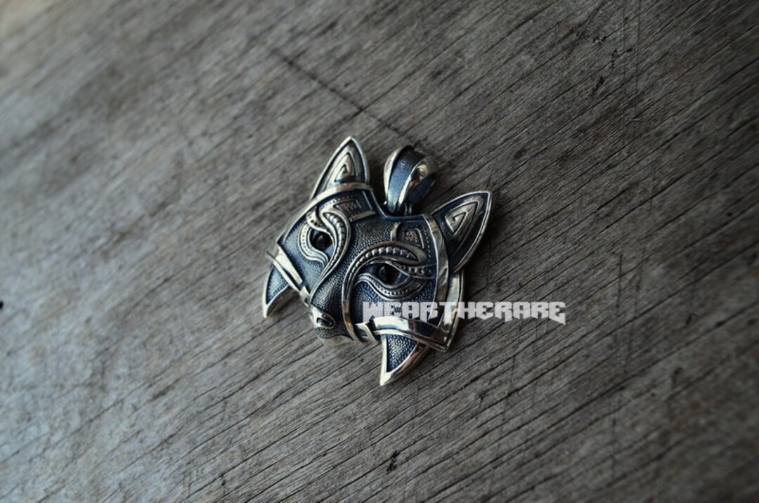 Silver Norse Fox Head Necklace Pendant Original Animal Jewelry - Etsy