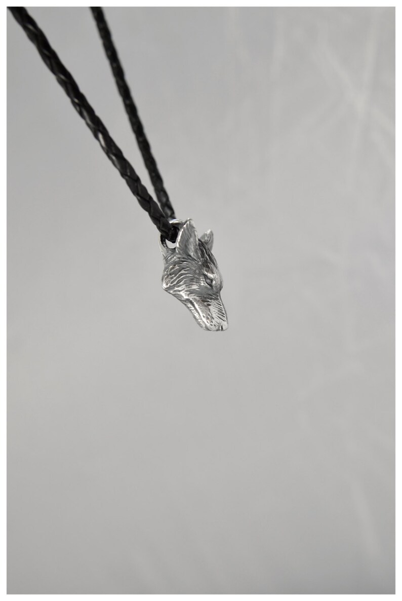 Silver Wolf Head Necklace Pendant Original Silver Bead Animal | Etsy