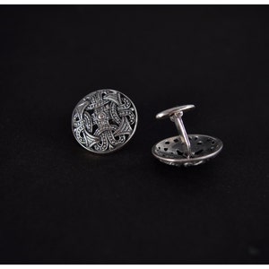 Silver Cufflinks in Norse Style Viking Pagan Sterling Silver Cufflinks ...