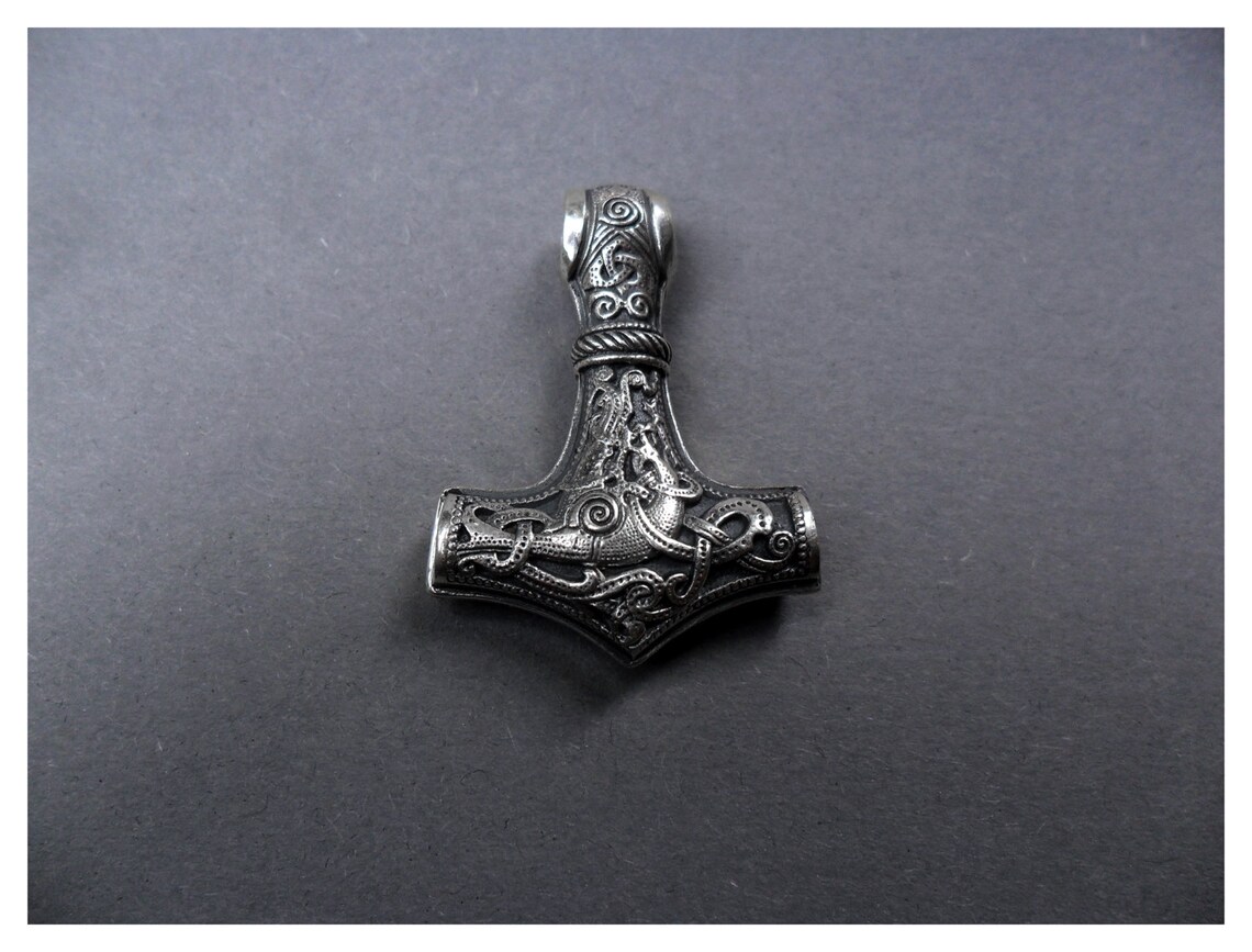 Thor Hammer Mjolnir Viking Amulet Silver Hammer Scandinavian - Etsy