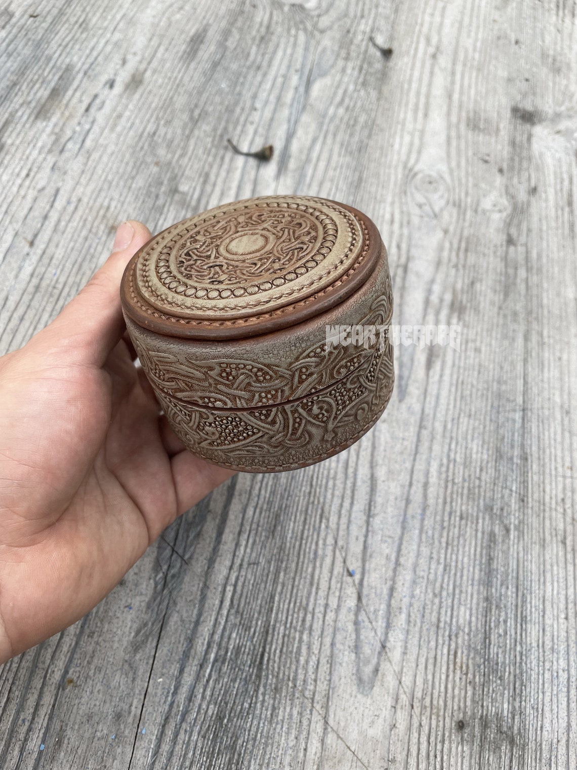 Viking Treasure Box Handtooled Leather Box in Mammen Style - Etsy