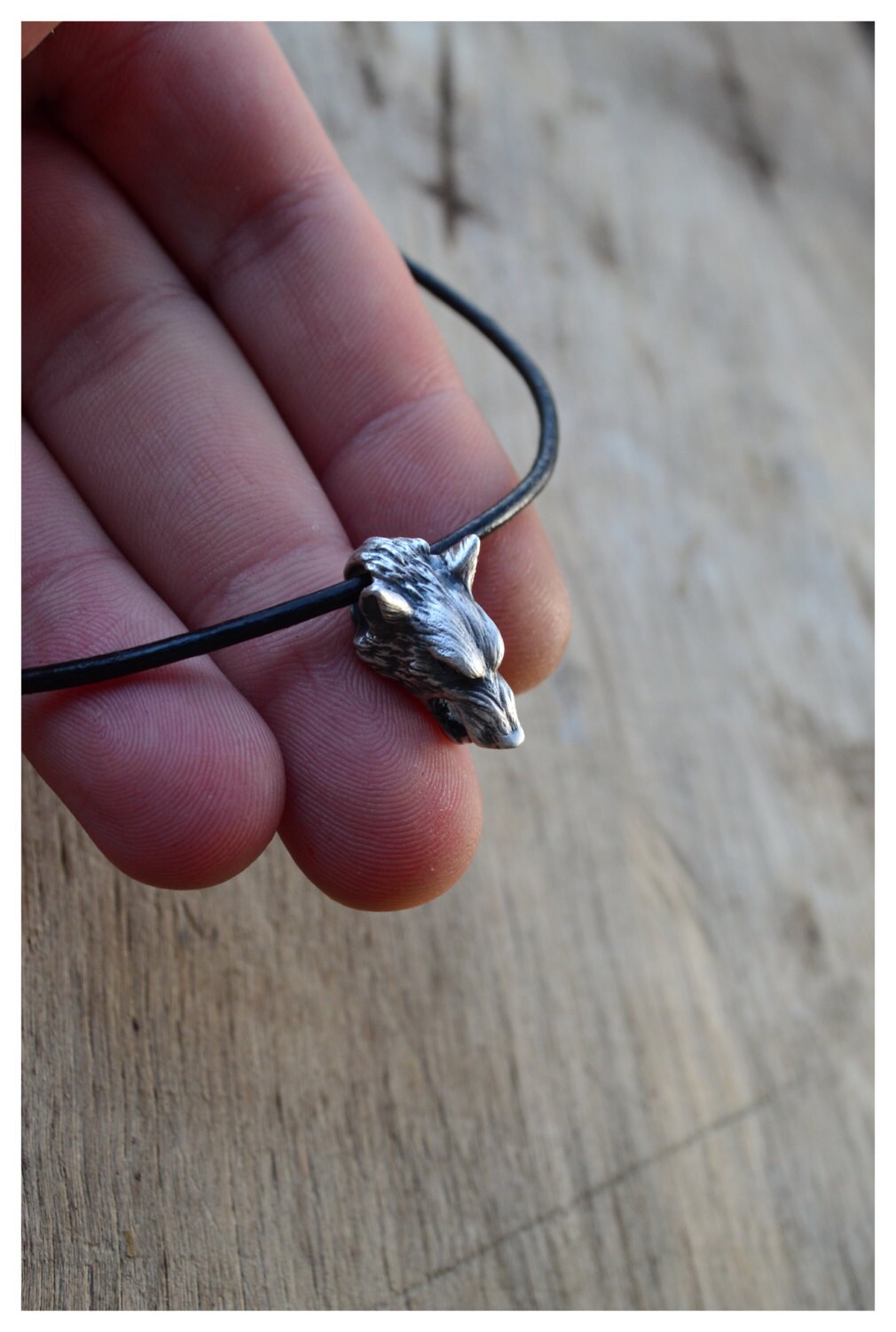 Silver Wolf Head Necklace Pendant Original Silver Bead Animal - Etsy