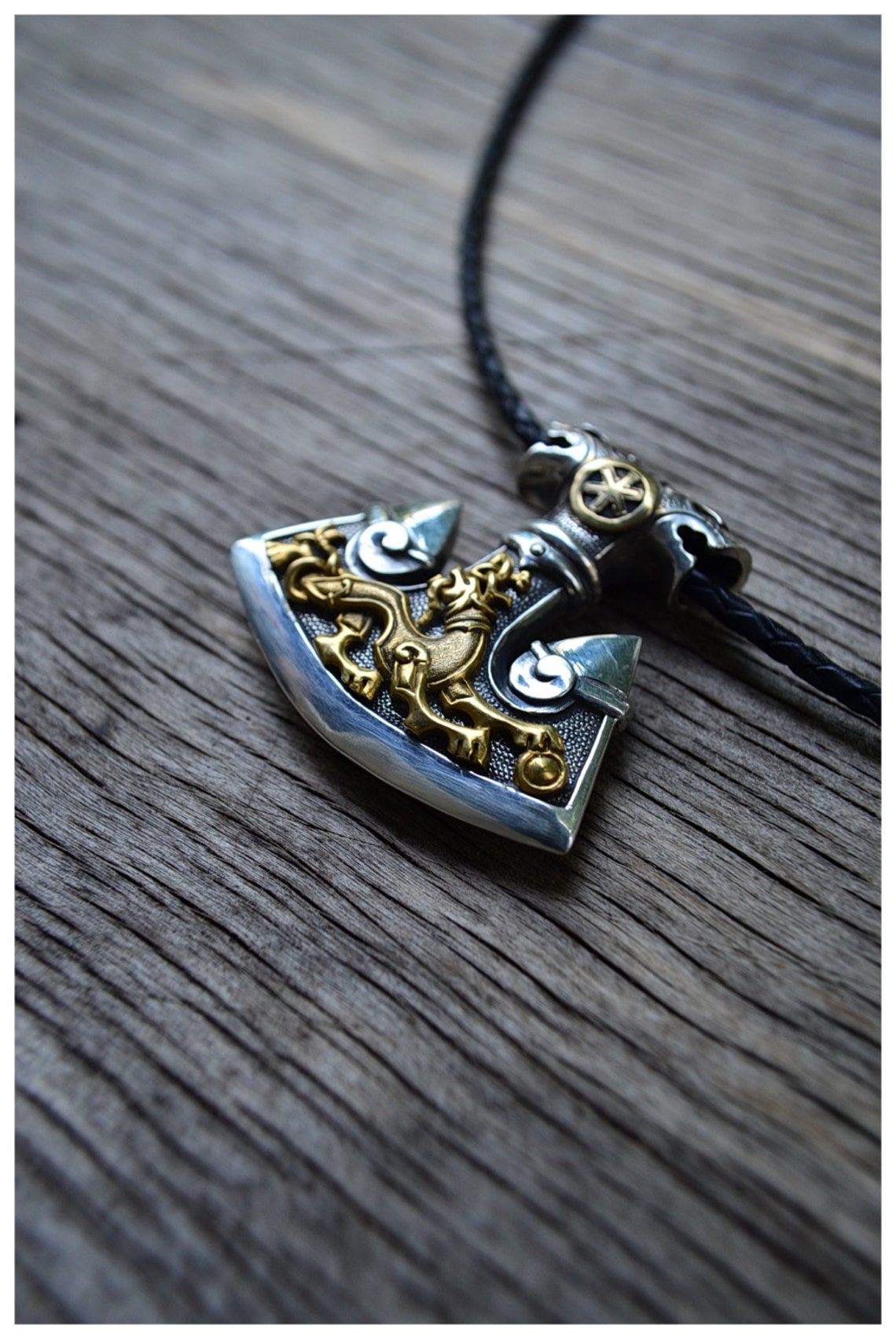 Huge Slavic Perun's Axe Pendant Sterling Silver Necklace | Etsy