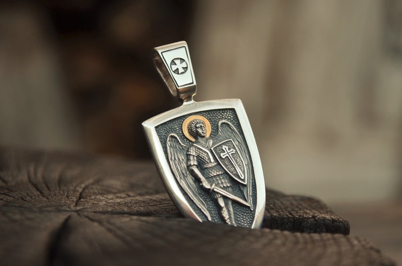 Archangel St.michael Protect Me Saint Shield 925 Sterling - Etsy