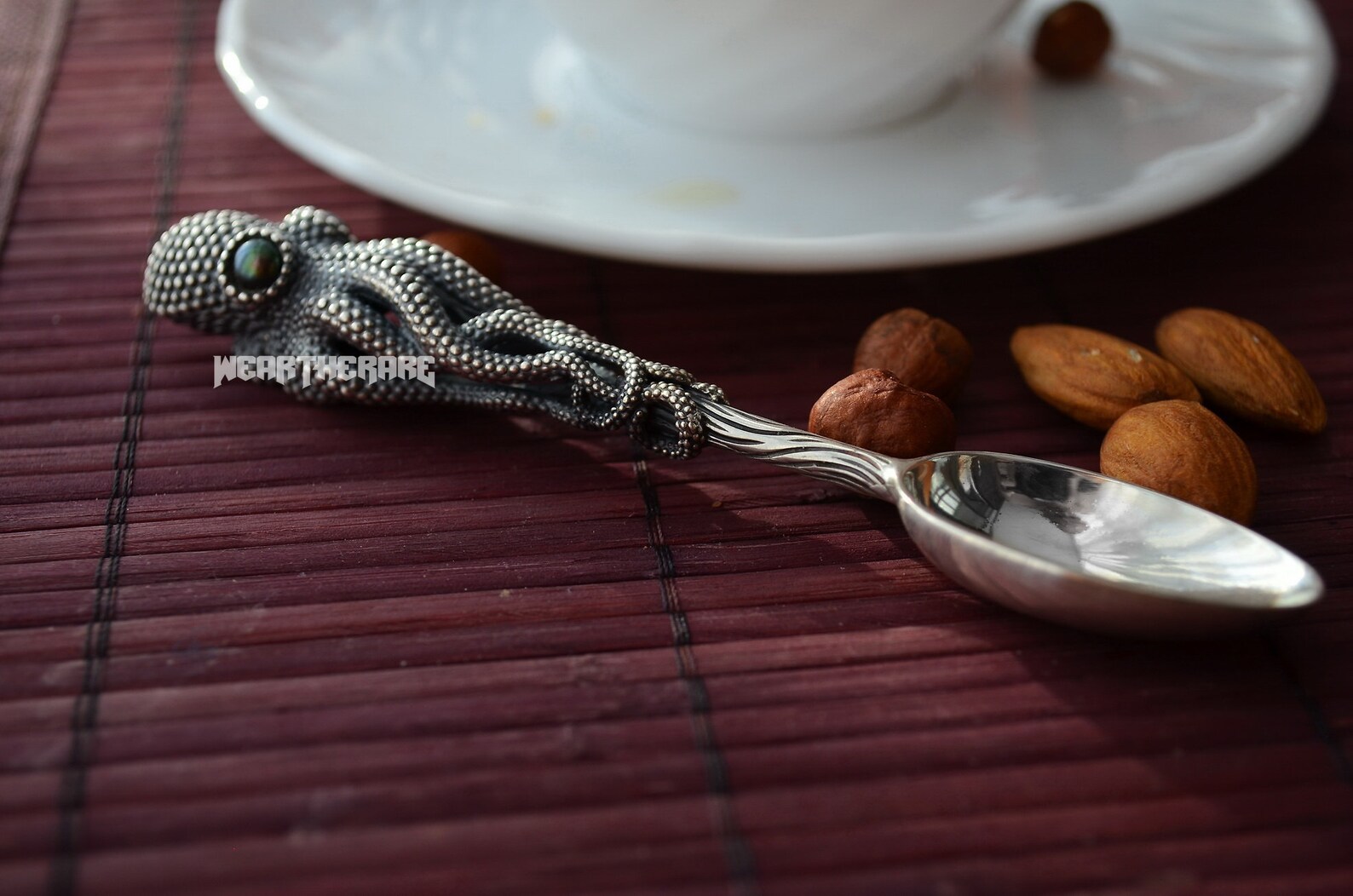 Sterling Silver Octopus Spoon With Black Pearls - Etsy