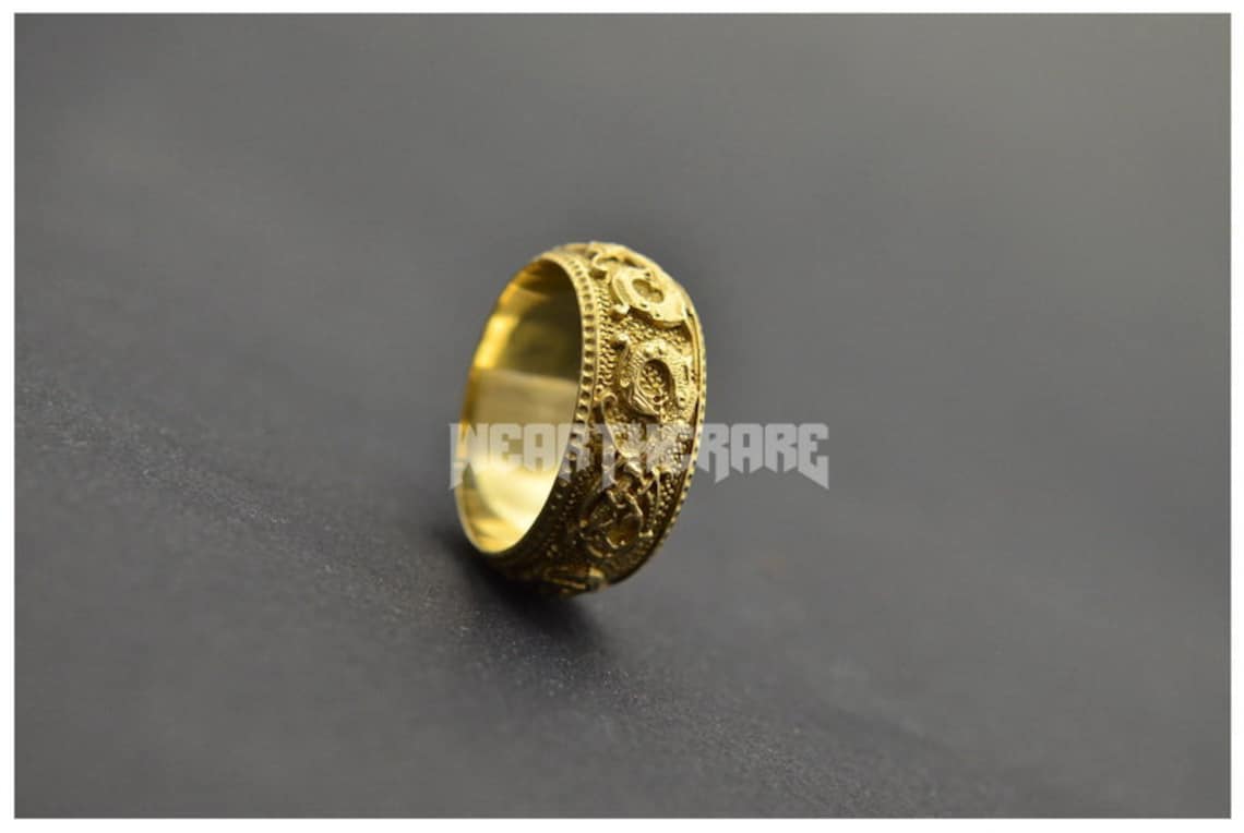 Norse Ringerike Dragon Viking Gold Ring Scandinavian Norse - Etsy