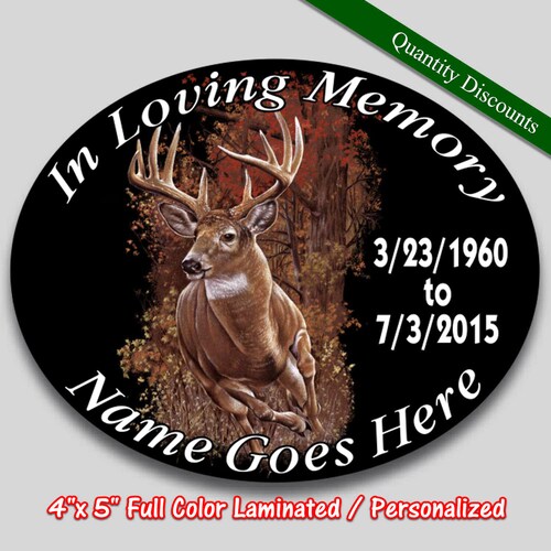 In Loving Memory Buck Deer Stag Vinyl Decal Name Dates Custom | Etsy