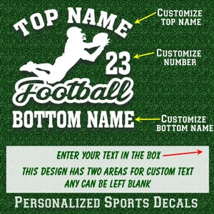 Football Window Decal Personalized Player Sports Team Sticker 5.5x 5.5 ...