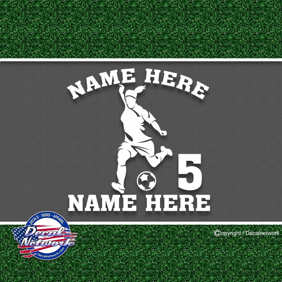 Soccer Girl Player Vinyl Decal Personalized Sports Team Sticker 5.5"x 5 ...