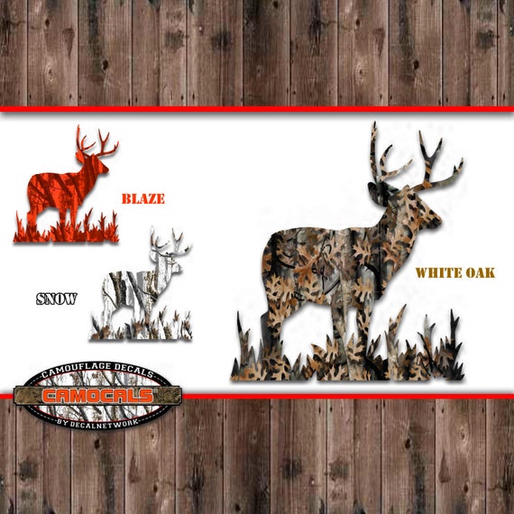 Camouflage Whitetail Buck Deer Decal Camo Silhouette 3 Camo - Etsy