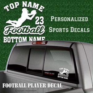 Football Window Decal Personalized Player Sports Team Sticker 5.5x 5.5 ...