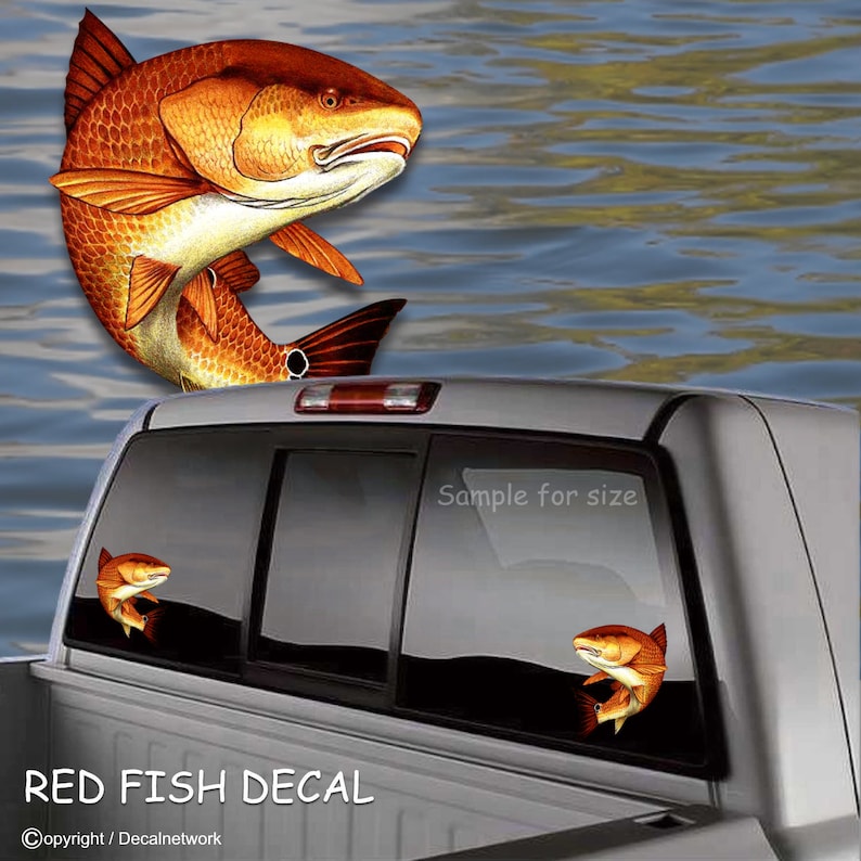 RED Fish Fishing Vinyl Decal 6"x 8" Truck Car Suv Window Sticker - Etsy