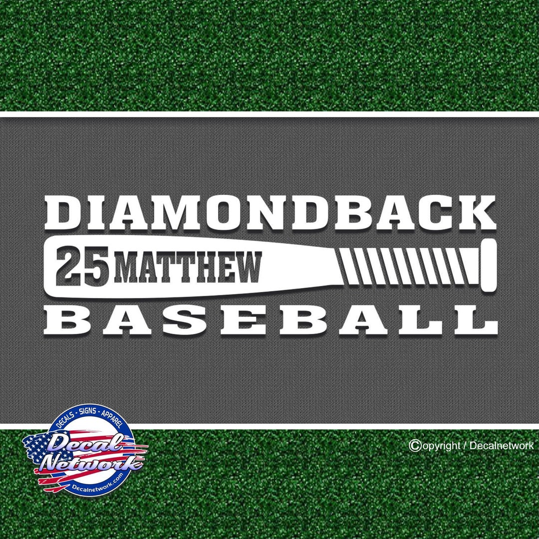 Baseball Team Player Bat Decal Personalized Sports Team Sticker 2.5"x 8 ...