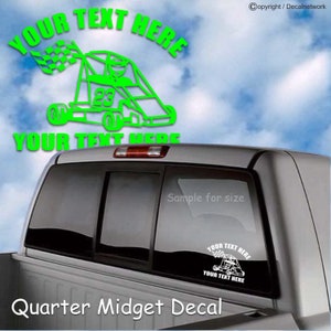 Quarter Midget, Race Car, Personalized Vinyl Decal, 5"x 6", Custom ...
