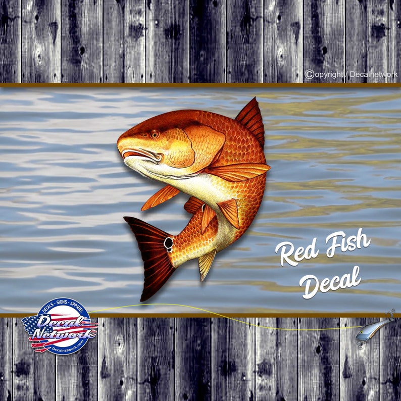 RED Fish Fishing Vinyl Decal 6x 8 Truck Car Suv - Etsy
