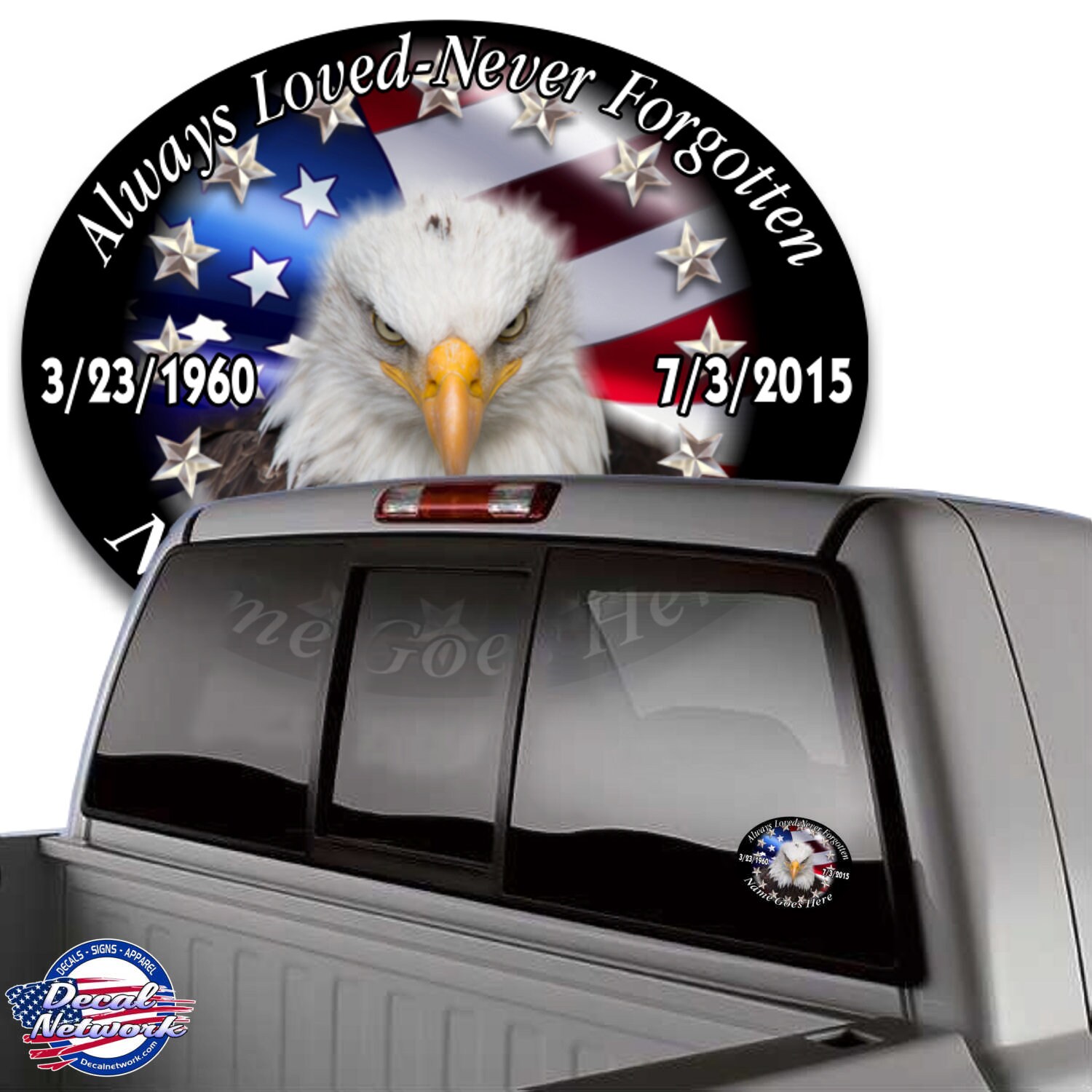 Always Loved Never Forgotten Personalize Memorial Vinyl Decal - Etsy