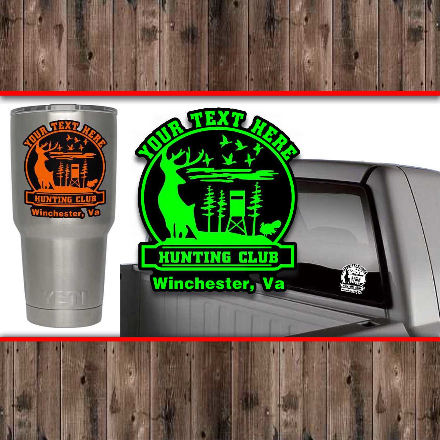 Hunting Club Decals Custom Printed With Your Text Choose Your | Etsy