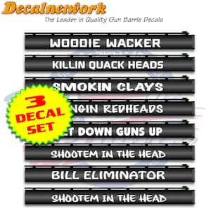 Gun Barrel Decals, Shotgun, Hunting, Duck Hunting, Goose Hunting, Vinyl ...