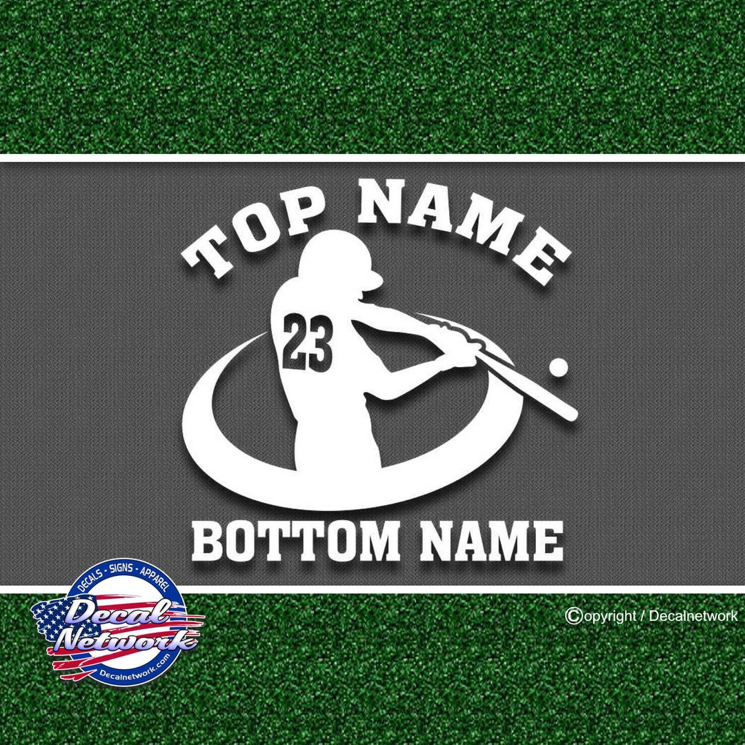 Baseball Swing Batter Team Vinyl Decal Personalized Sports Team Sticker ...