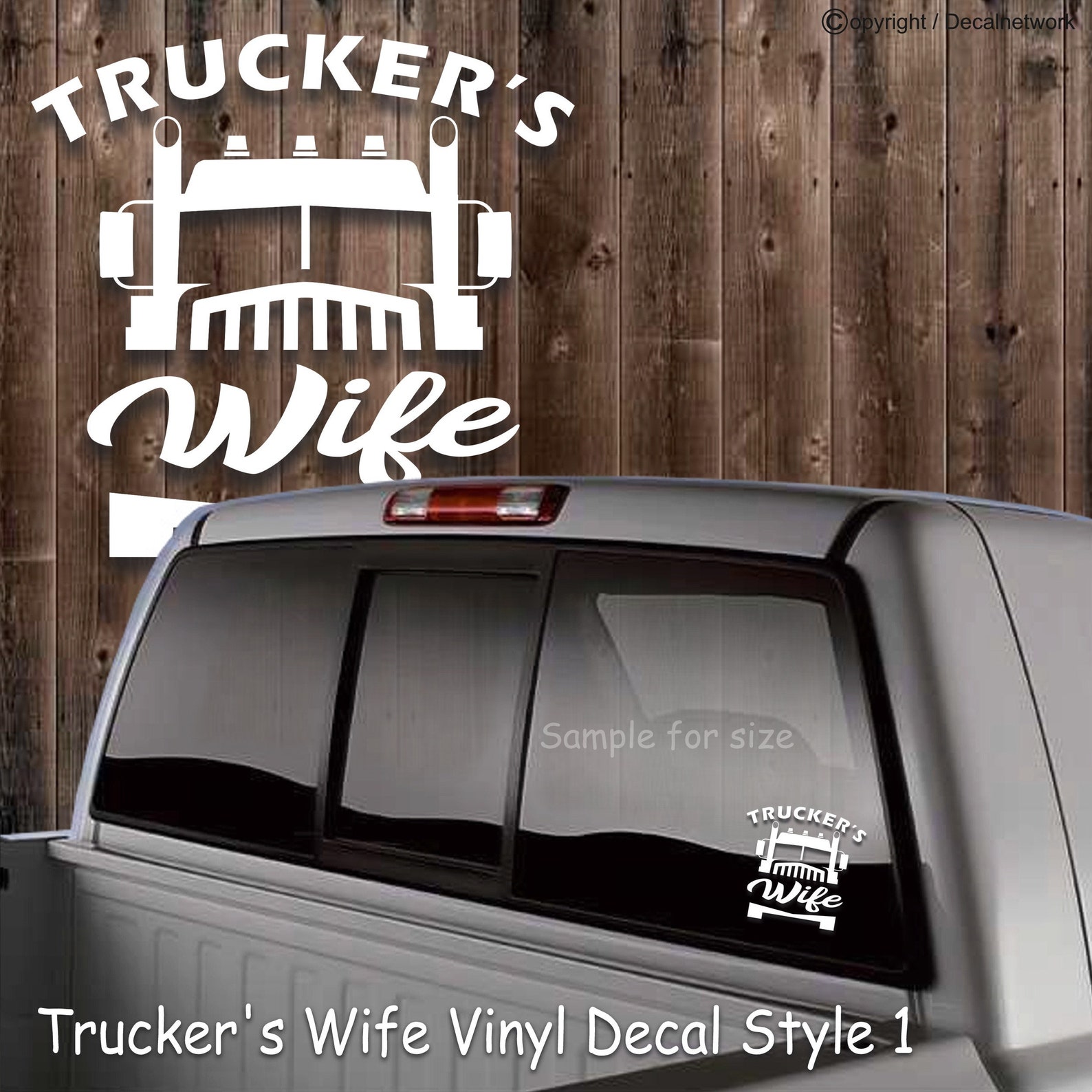 Truckers Wife Vinyl Decals Trucker Window Sticker Etsy