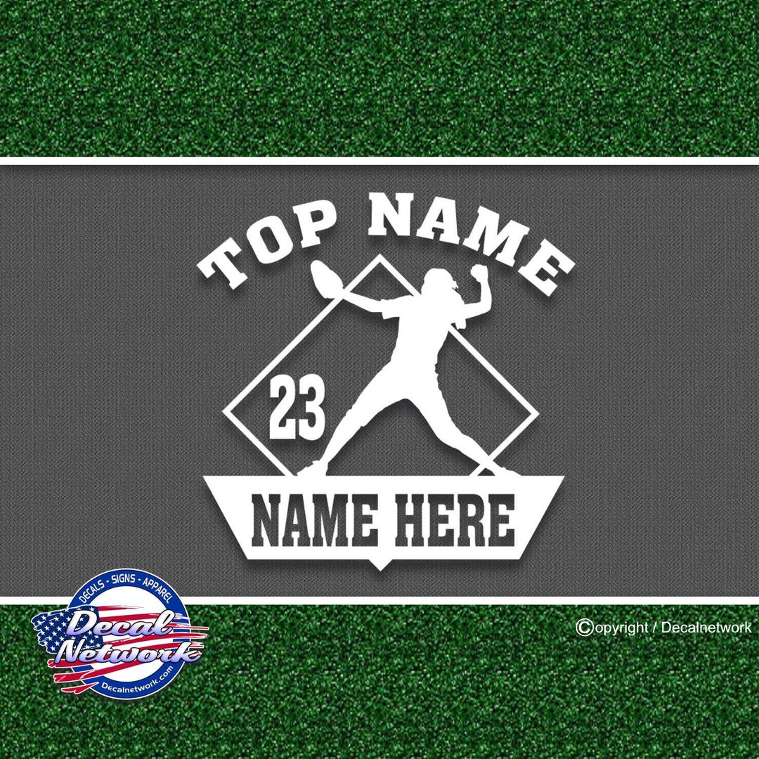 Softball Diamond Fielder Team Vinyl Decal Personalized Sports Team ...