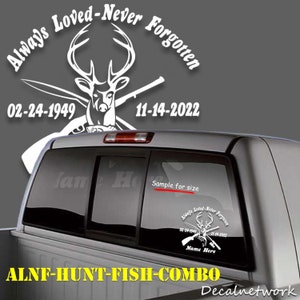 Always Loved Never Forgotten Sportsman Hunting Fishing Memorial Vinyl ...