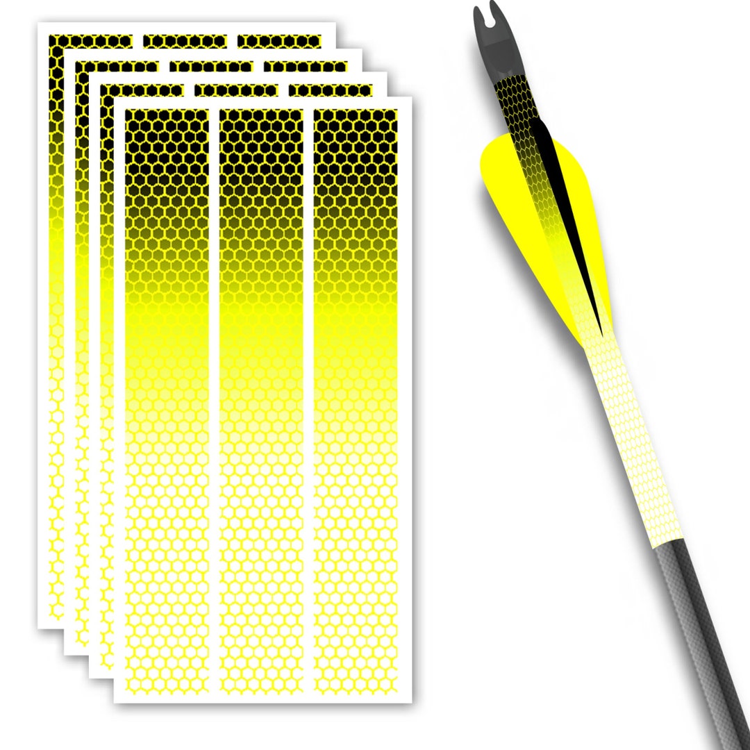Arrow Wraps Qty. 14 1"x7" Honey Comb Fade Black-yellow-white Archery ...