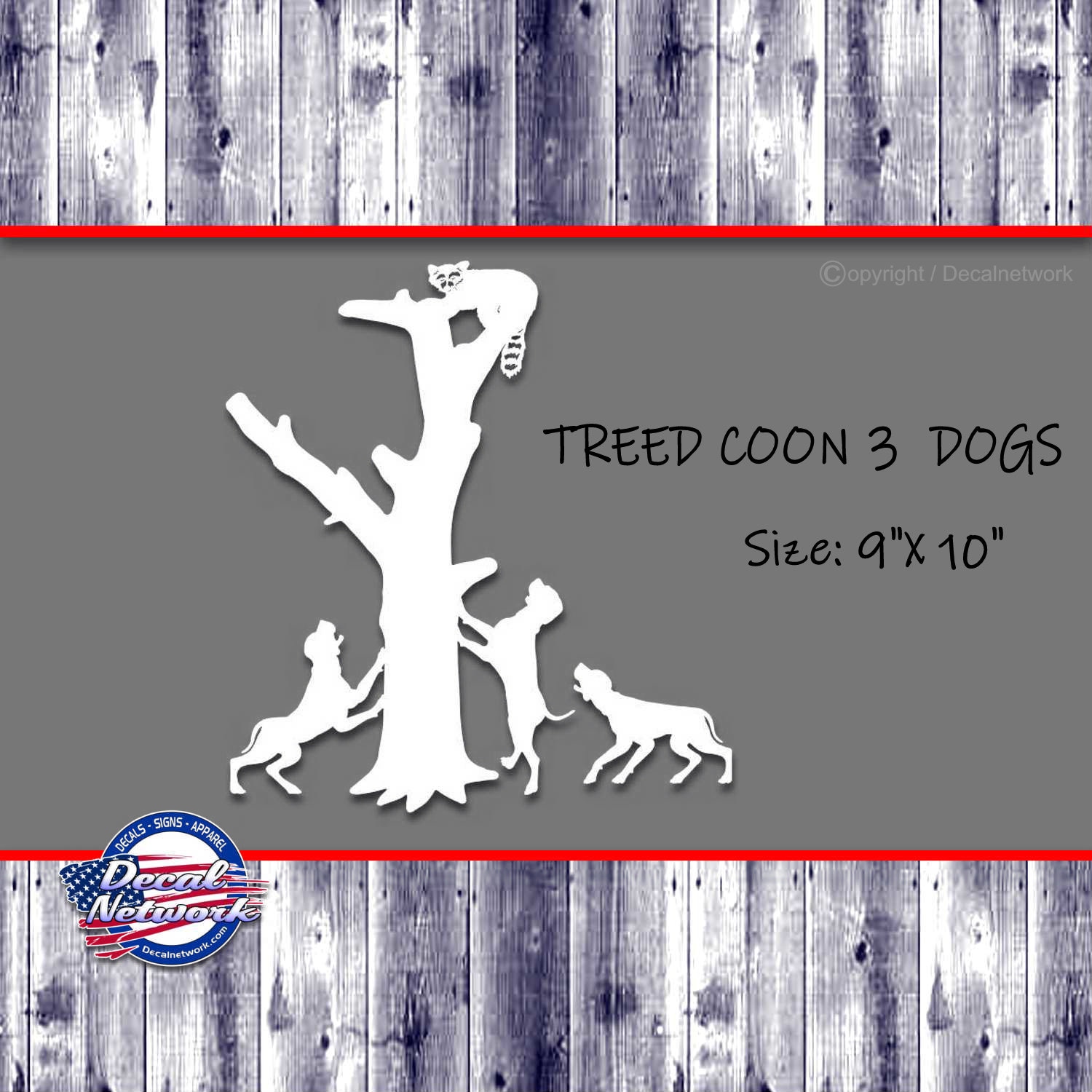 Treed Coon 3 Dogs Vinyl Decal 9x 10 Coonhunting - Etsy