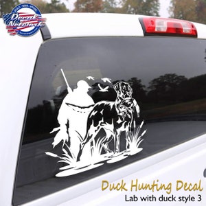 Duck Hunting Waterfowl Vinyl Decal Hunter With Lab and Mallard 3 - Etsy